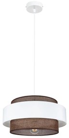 HEXE Lustr na lanku CORSA 1xE27/60W/230V bílá/hnědá 0544