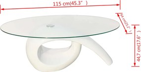 vidaXL Konferenční stolek se skleněnou deskou a vysokým leskem [240431] Barva: Černá