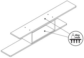 Nástěnný regál s policemi Avola, béžová kašmír/dub cremona