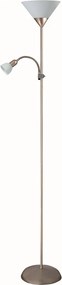 Rabalux Chromová stojací lampa Action s bílými stínidly pro žárovky E27+E14 4064
