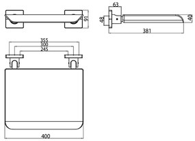 Emco System 2 - Sklopné sedadlo do koupelny, černá 355121202