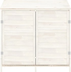 Zahradní kůlna bílá 102 x 52 x 112 cm masivní jedlové dřevo 152183