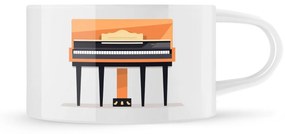 Mablo Hrnek makronka "Retro piano" Makronka talířek: Hrnek a bambusový talířek