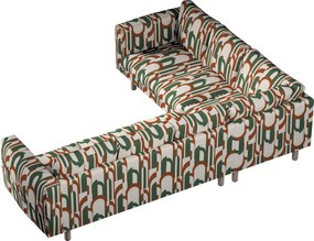 Potah na pohovku IKEA Norsborg rohová 5-místná barva zelená látka pletený vzor, vzorované