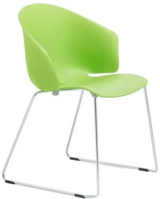 PEDRALI - Židle GRACE 411 DS s chromovanou podnoží - zelená