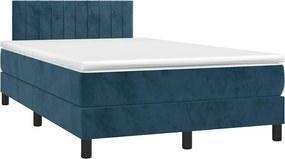 Box spring postel s matrací tmavě modrá 120 x 200 cm samet 3141417
