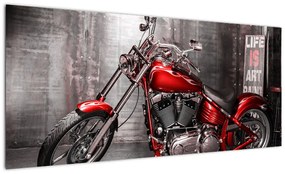 Obraz červené motorky (100x40cm)