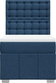 Box spring postel s matrací modrá 90x200 cm textil 3291571