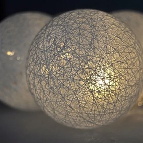SOLIGHT LED řetěz vánoční koule bavlněné, 10LED, 1m, 2x AA, IP20