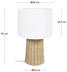 Stolní lampa v přírodní barvě s textilním stínidlem (výška 51 cm) Kimjit – Kave Home