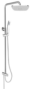 Mereo Sprchový set s tyčí, hadicí, ruční a talíř. hranatou sprchou šedá