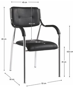 Konferenční židle ILHAM — kov, látka, černá Kondela