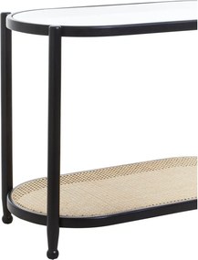 Černý/v přírodní barvě konzolový stolek se skleněnou deskou 49x100 cm Cebu – Premier Housewares