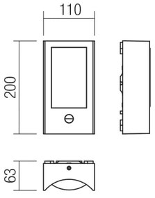 Redo 90487 - LED Venkovní nástěnné svítidlo se senz. WARP LED/8W/230V IP44 hnědá