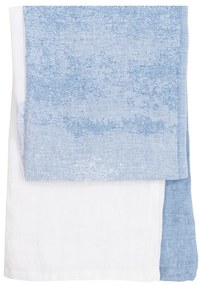 Lněný ručník Saari, modro-bílý, Rozměry  95x180 cm
