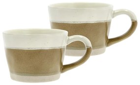 Villa Collection Porcelánový hrnek s ouškem Evig 0,3l Cream/Brown (sada 2 ks)