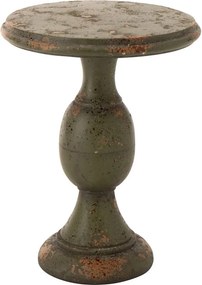 Zelený antik odkládací stůl Antiqou - Ø 41*58 cm