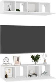 TV stolky 4 ks bílé 60 x 30 x 30 cm kompozitní dřevo 3074450