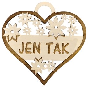 AMADEA Dřevěné srdce s textem "jen tak", 7 cm, český výrobek