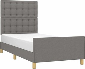 Rám postele s čelem tmavě šedý 90x200 cm textil 3125350