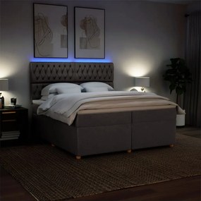 Box spring postel s matrací taupe 200x200 cm textil 3293698