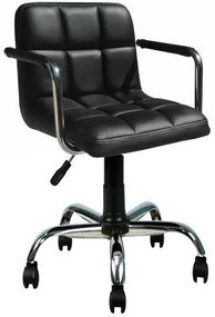 Černá kožená kancelářská židle Burocci Carla, 9503D0101