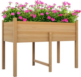 Outsunny Vyvýšený městský zahradní dřevěný pěstební stůl 115x55x80 cm s netkanou textilií pro pěstování rostlin, květin a zeleniny | Aosom