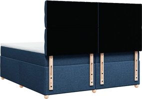 Box spring postel s matrací modrá 200x200 cm textil 3291400