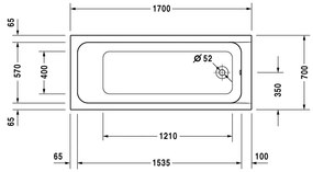 Duravit D-Code - vana 170x70 cm 700098000000000