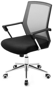 Obrotowe krzesło biurowe z regulowanym oparciem Czarno-szare VITTES