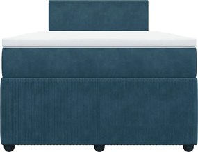 Box spring postel s matrací modrá 120 x 200 cm samet 3287708