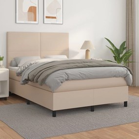 Box spring postel s matrací cappuccino 140x200 cm umělá kůže 3142730