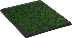 Toaleta pro psy s nádobou a umělou trávou zelená 64x51x3 cm WC 170768
