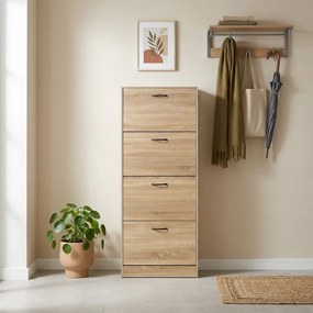 Botník s přihrádkami G1018 OAK, dub, 4 patra
