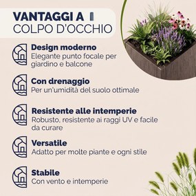 Květináč Ethica hnědý plast 36x36x35cm