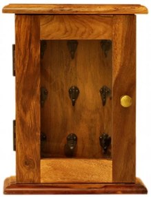 Indický nábytek - Prosklená skříňka na klíče 30x40x10 Jali z indického masivu palisandr Natural
