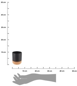Koupelnový pohár Michavila Cork, černá/s korkovými prvky, 250 ml