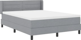 Postel s boxspringem s čelo Světle šedá 190 x 140 cm textil 3341034