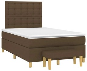 Box spring postel s matrací tmavě hnědá 120x190 cm textil 3270435