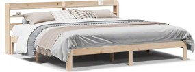 Rám postele s čelem 200 x 200 cm masivní borové dřevo 3306796
