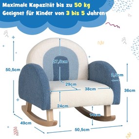 Costway Dětské houpací křeslo plyšové křeslo s houpacími nohami