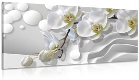 Obraz orchidej na abstraktním pozadí - 100x50 cm