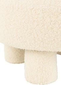 Bílá kulatá stolička s opěrkou Teddy Bouclé White - Ø 52*49 cm