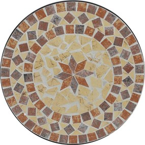 Mozaikový bistro set terakotový a bílý železo a keramika 3216356