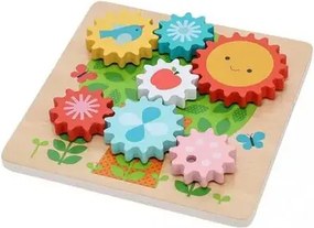 Petit Collage Puzzle ozubená kolečka stromeček / od 18 měsíců