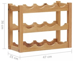Stojan na víno na 12 lahví masivní dubové dřevo Dekorhome