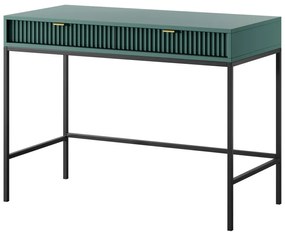 PIASKI Psací stůl - NOVA T104, tmavě zelená Nožky: černé, Barva úchytky: černá