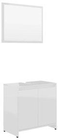 3dílná koupelnová sestava bílá vysoký lesk kompozitní dřevo,  3056940