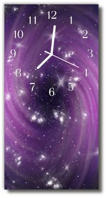 Skleněné hodiny vertikální Vesmír purpurová galaxie