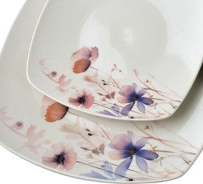 Porcelánová jídelní sada LEA Delicate 18 ks bílá/růžová